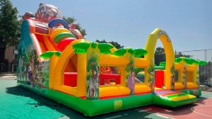Коммерческий надувной батут «Сафари-Тигр», 12x9x8 м