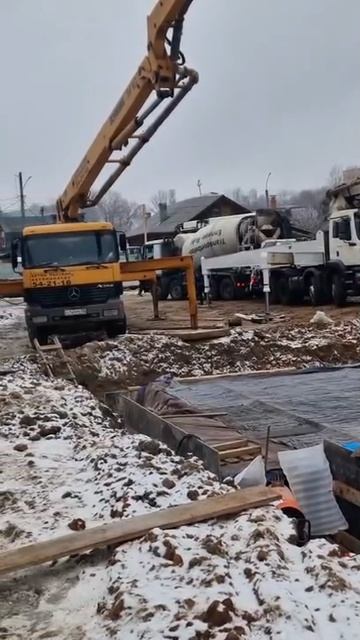 Этап строительства после заливки бетона