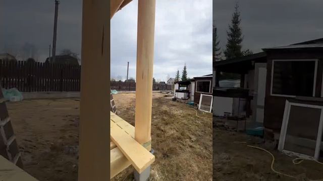 Обзор дома выходного дня из оцилиндрованного бревна площадью 47 м² #строительстводомов