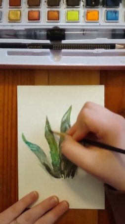 Beautiful minimalistic decor! #watercolortutorial #heartwayart #shorts  #watercolorpainting #plants