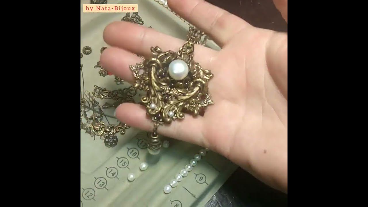 Делаю жемчужное ожерелье к кулону Альгамбра, Nata-Bijoux