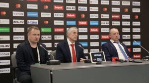 1/2 финала, 1 матч. "Барыс" - "Авангард" 1:3. Послематчевая пресс-конференция