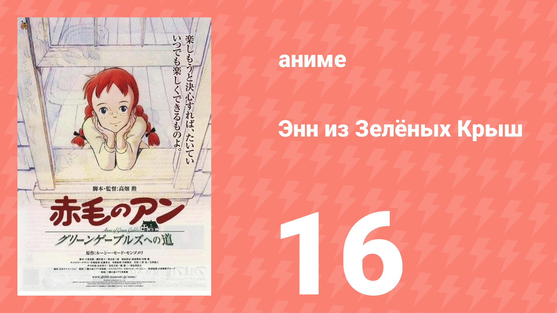 Энн из Зелёных Крыш 16 серия (аниме-сериал, 1979)