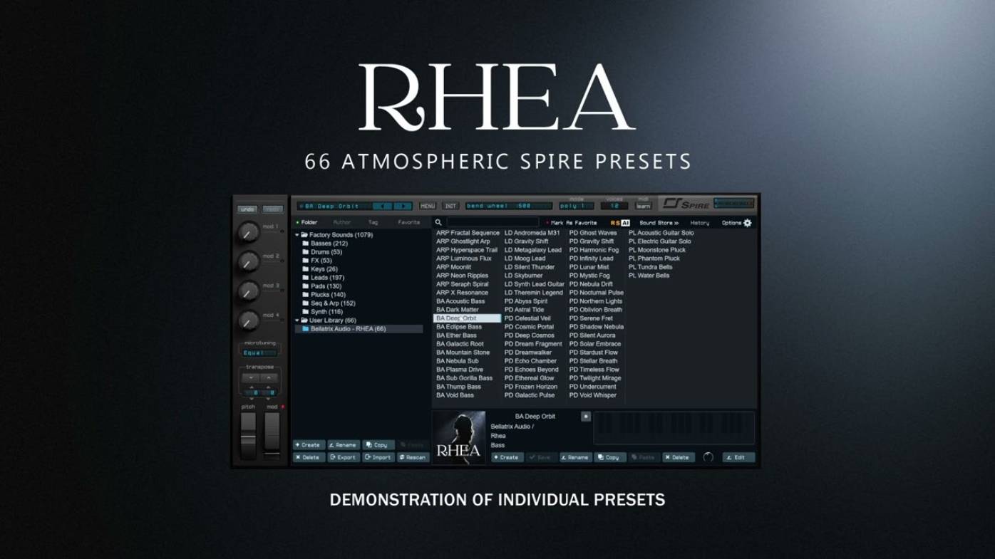 Bellatrix Audio – RHEA. 66 атмосферных Spire пресетов.