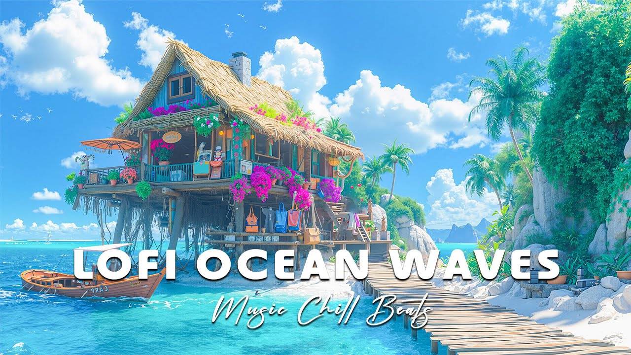 Lofi Chill Beats from a Japanese Shore 🌸 Peaceful Lofi Ocean Waves for Study and Stress Relief