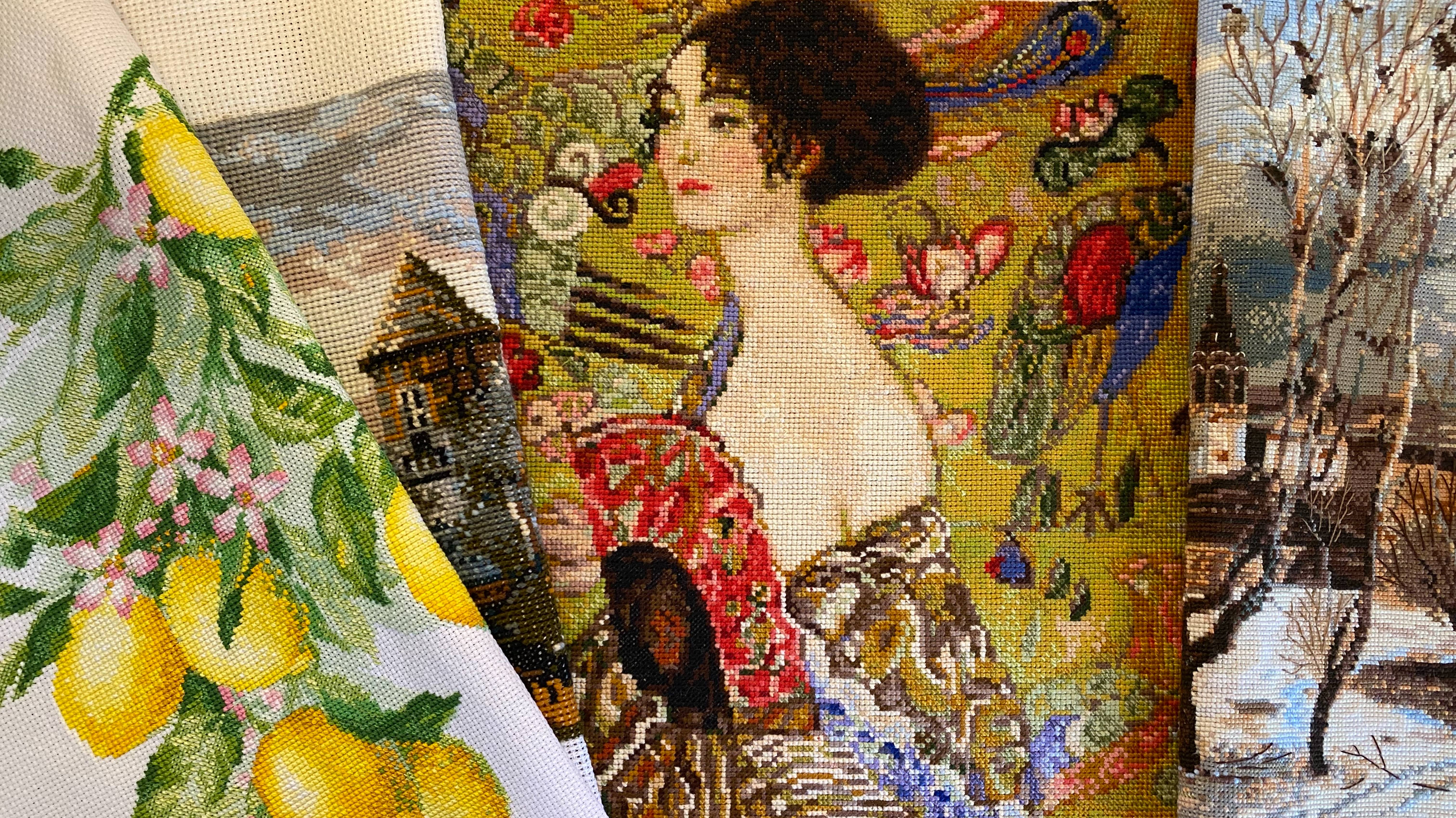 Мои вышитые картины Климт Саврасов Лимончики и Замок @nataliakotsar