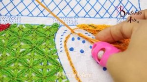 BORDADO A MANO PUNTADAS FÁCILES PARA FRUTA PAPAYA | HAND EMBROIDERY EASY STITCH