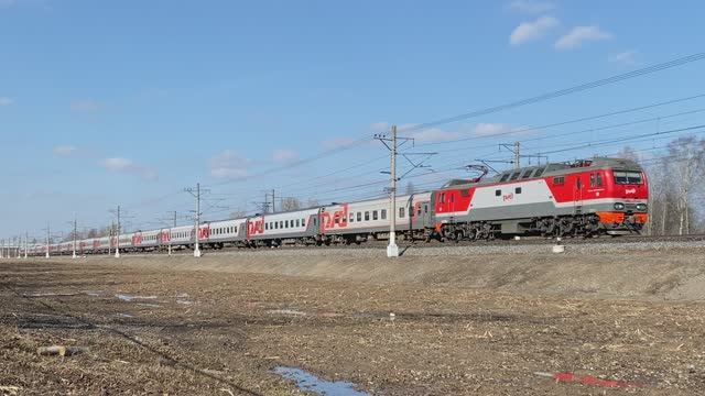 Электровоз ЭП2К-373, перегон Колпино - Саблино
