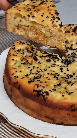 Заливной пирог с курицей и овощами | Вкусный рецепт| vkusnoprostobystro | #shorts  #пироги #рецепты