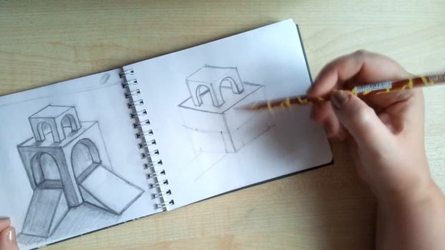 Учусь рисовать. День седьмой. Кубы_ продвинутый уровень