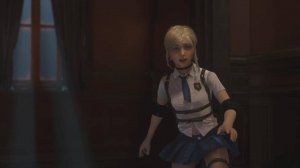 Школьница убегает от директора в игре Resident Evil 2 Remake