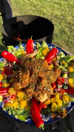 Курица по-аджарски в казане на костре