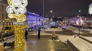 Ночная Москва: Волшебство самого красивого места в снегу! ❄️✨ Прогулка в 4K