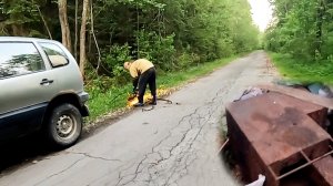 Коп металлолома,загрузили багажник битком! Поиск в загадочном лесу
