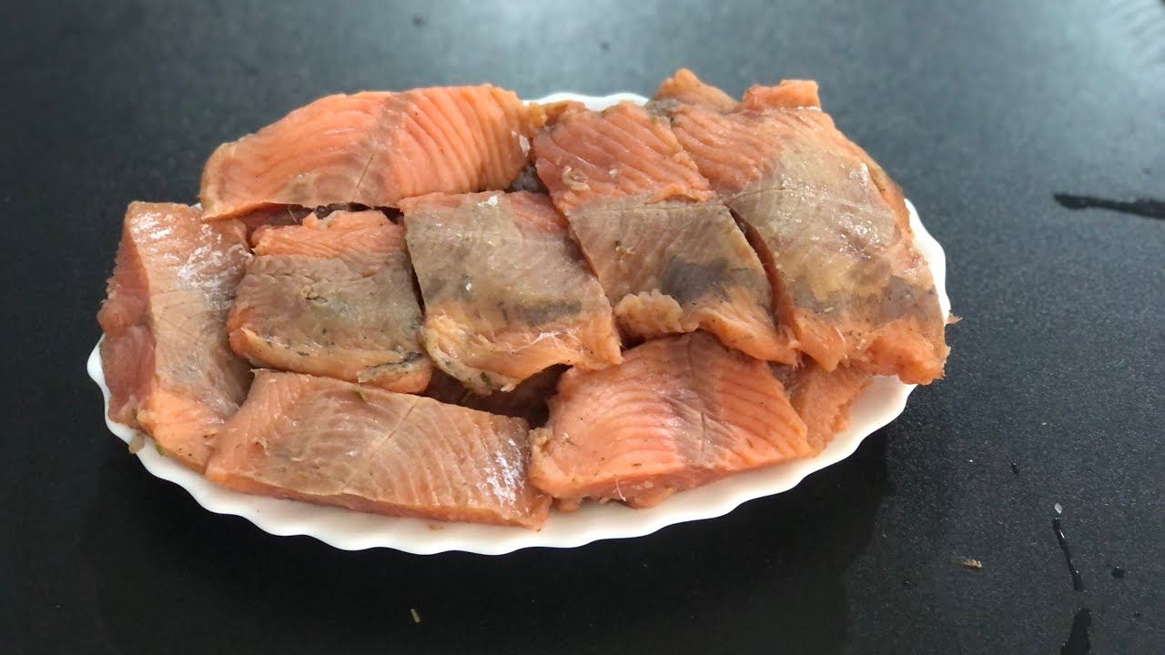 Посолили горбушу сухим посолом в первый раз! Очень вкусно получилось!