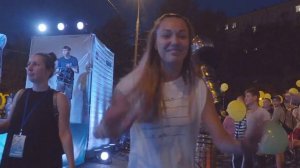 Cветовое шоу от Русский Hollywood на ночном велопараде в Москве