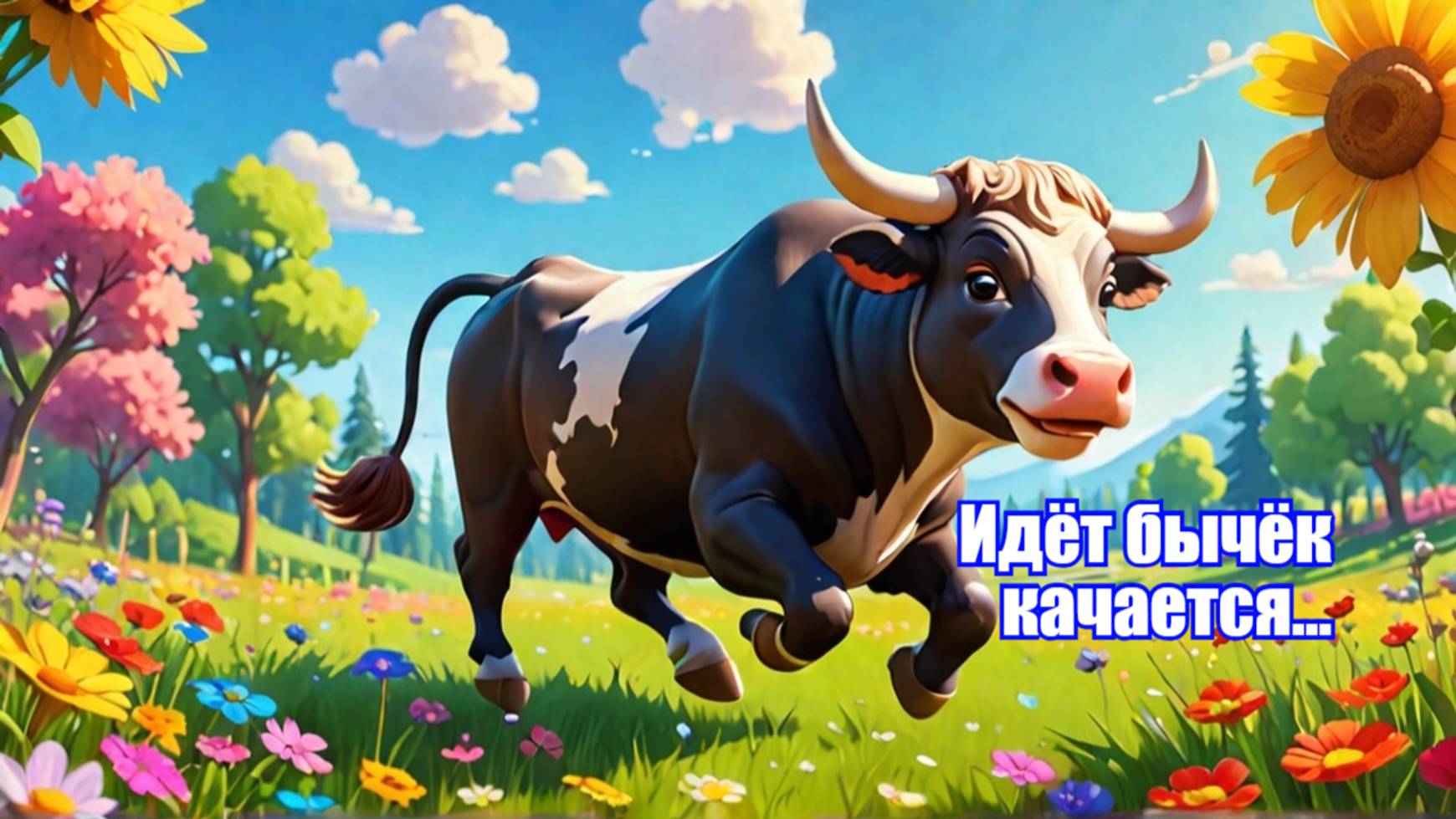 Идёт бычёк качается