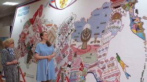 ВЫШИТАЯ КАРТА РОССИИ! 250 ЧЕЛОВЕК вышивало эту РАБОТУ! 21 метр полотна. ВСЕ виды ТЕХНИКИ и ТКАНЕЙ