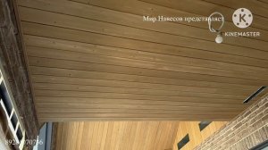 Монтаж деревянных потолков на террасе
