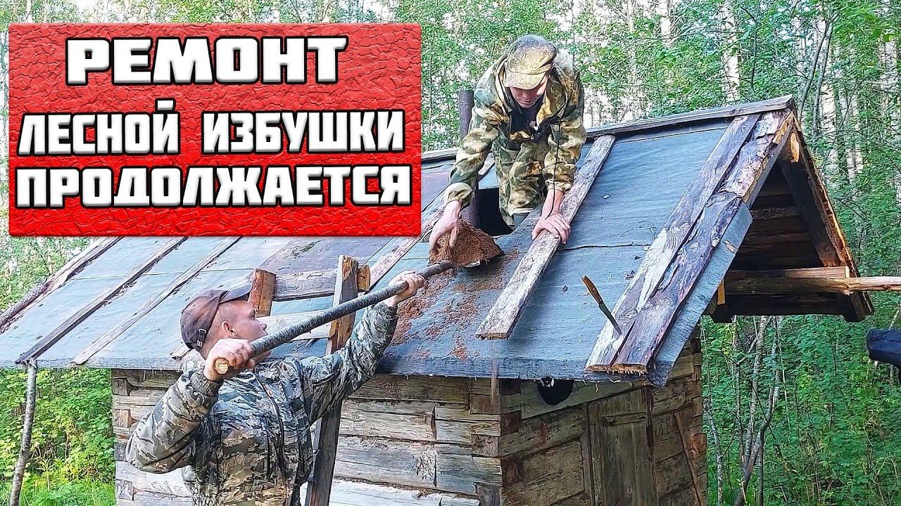 СТАРАЯ ЛЕСНАЯ ИЗБУШКА ОБРЕТАЕТ НОВУЮ ЖИЗНЬ! ПОСТАВИЛИ  ОКНО И СДЕЛАЛИ ПЕЧЬ.