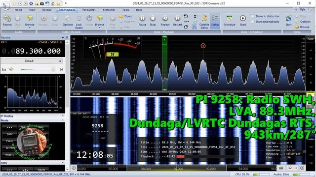 29.05.2024 09:03UTC, [Es], Radio SWH, Латвия, 89.3МГц, 943км
