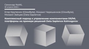 Егор Крупенин, Михаил Черешенков, Михаил Зайцев - Комплексный подход к управлению DS/ML платформой