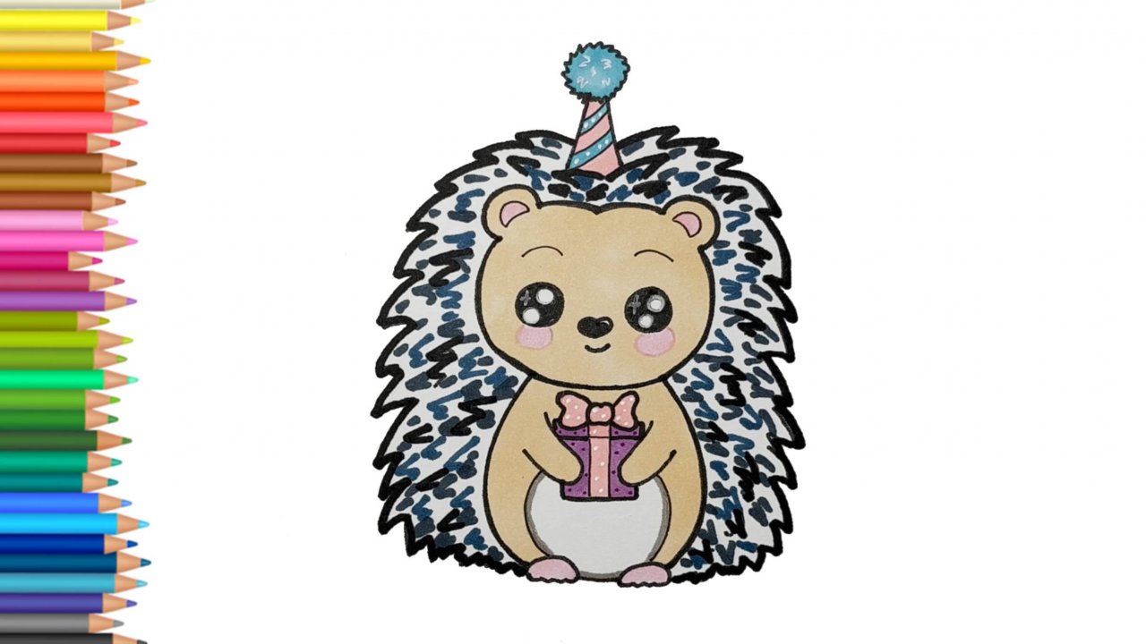 Как нарисовать милого Ежика🌼