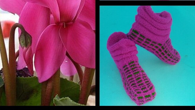 63.МК# "ЦИКЛАМЕН "# УЮТНЫЕ ТАПОЧКИ-СЛЕДОЧКИ  #БЕЗ ШВА НА ПОДОШВЕ #