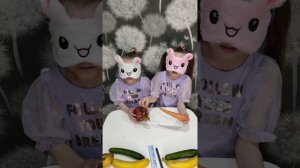 Челенж, угадай что 🫣 Алиса и Милана в масках 🤯