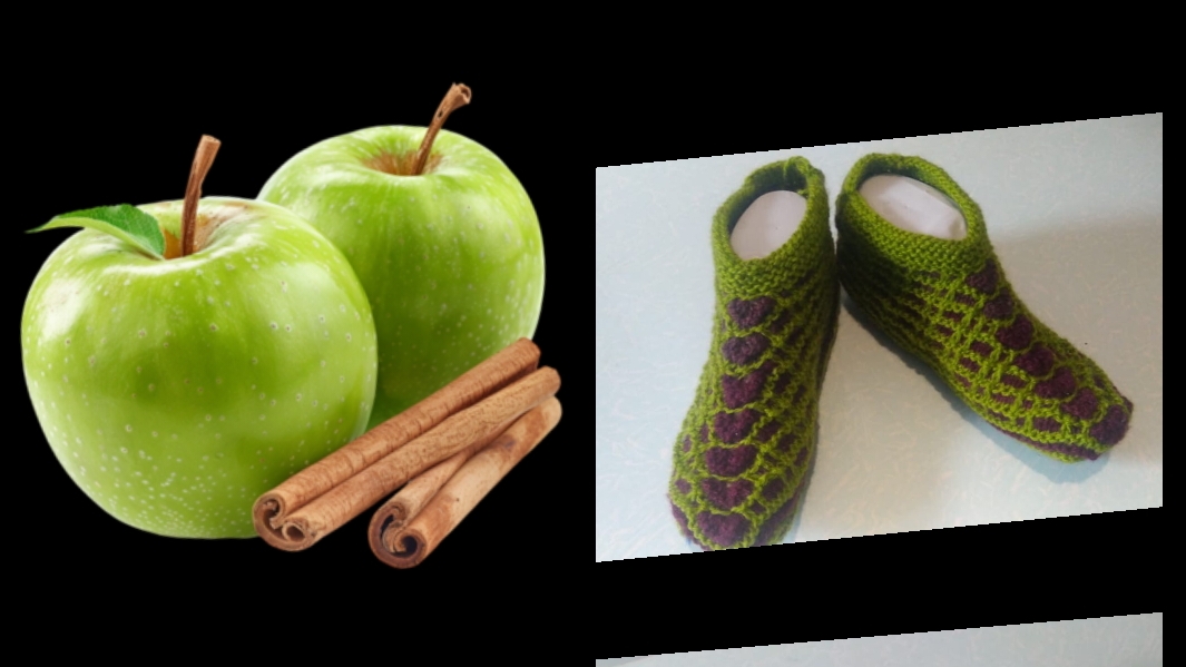 73. МК. # " ЯБЛОКО 🍏 С КОРИЦЕЙ" 🍏# ТАПОЧКИ-СЛЕДОЧКИ БЕЗ ШВОВ НА ДВУХ СПИЦАХ #