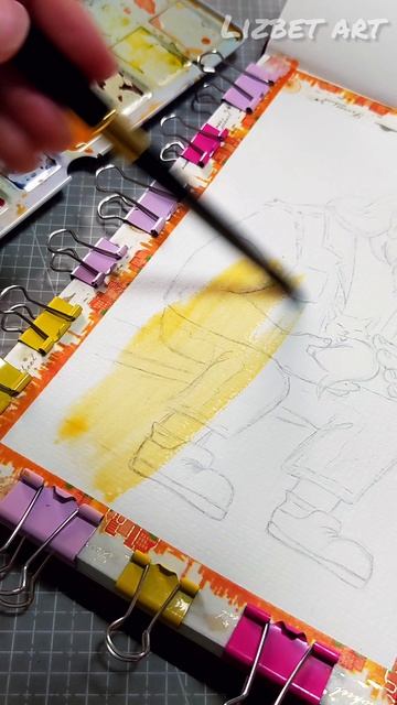 Снаружи грозный, но добрый внутри😉#tiktok #shorts #art #watercolor #lizbet #asmr