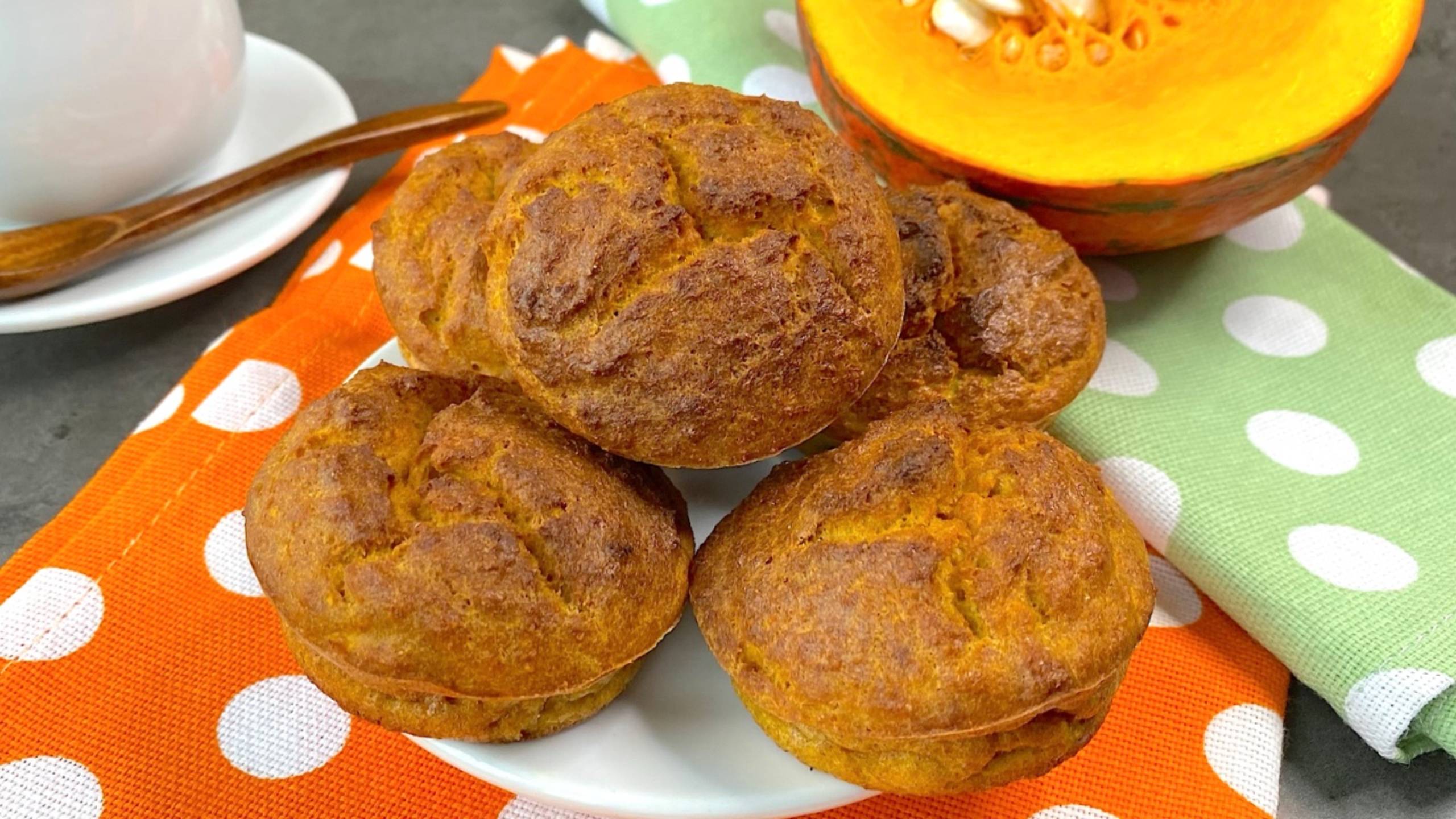 🥮 Полезные тыквенные кексики из цельнозерновой муки