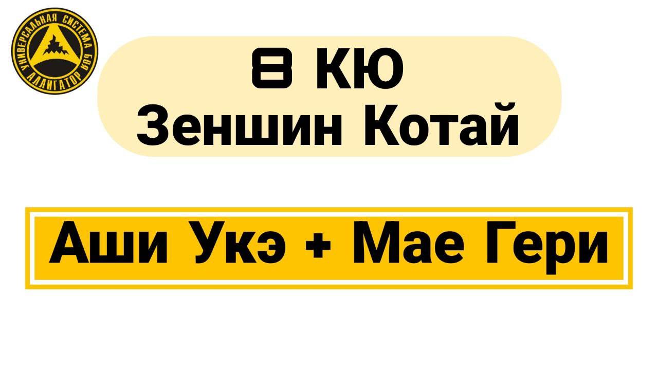 8 Кю Зеншин Котай: Аши Укэ + Мае Гери
