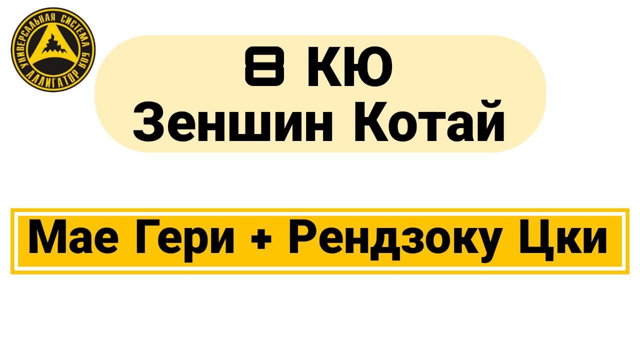 8 Кю Зеншин Котай: Мае Гери + Рендзоку Цки