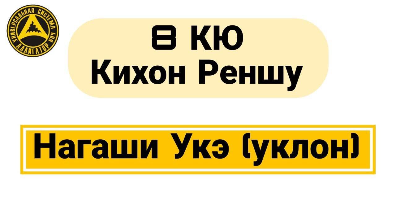 8 Кю Кихон Реншу: Нагаши Укэ (уклон)