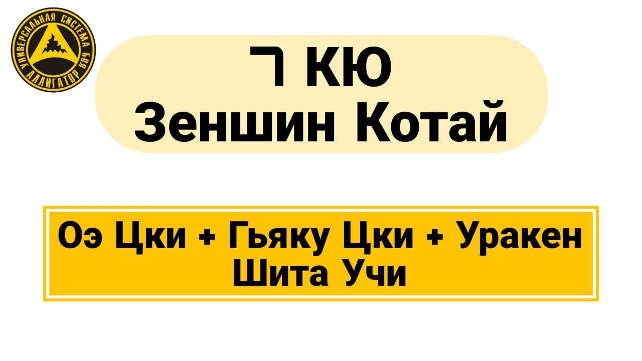 7 Кю Зеншин Котай: Оэ Цки + Гьяку Цки + Уракен Шита Учи