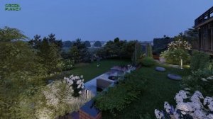 Проект Лужки ЛП Куртниково от компании Green Planet. Ночная визуализация