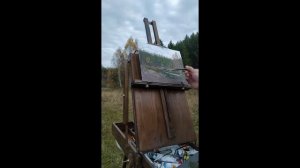 "Этюд Прудик на Мраморе. Октябрь". Процесс написания картины в одной минуте