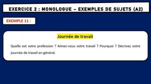 🇫🇷 DELF A2 - Expression orale - EXERCICE 2 MONOLOGUE - 15 exemples de sujets _ Conseils pour réuss