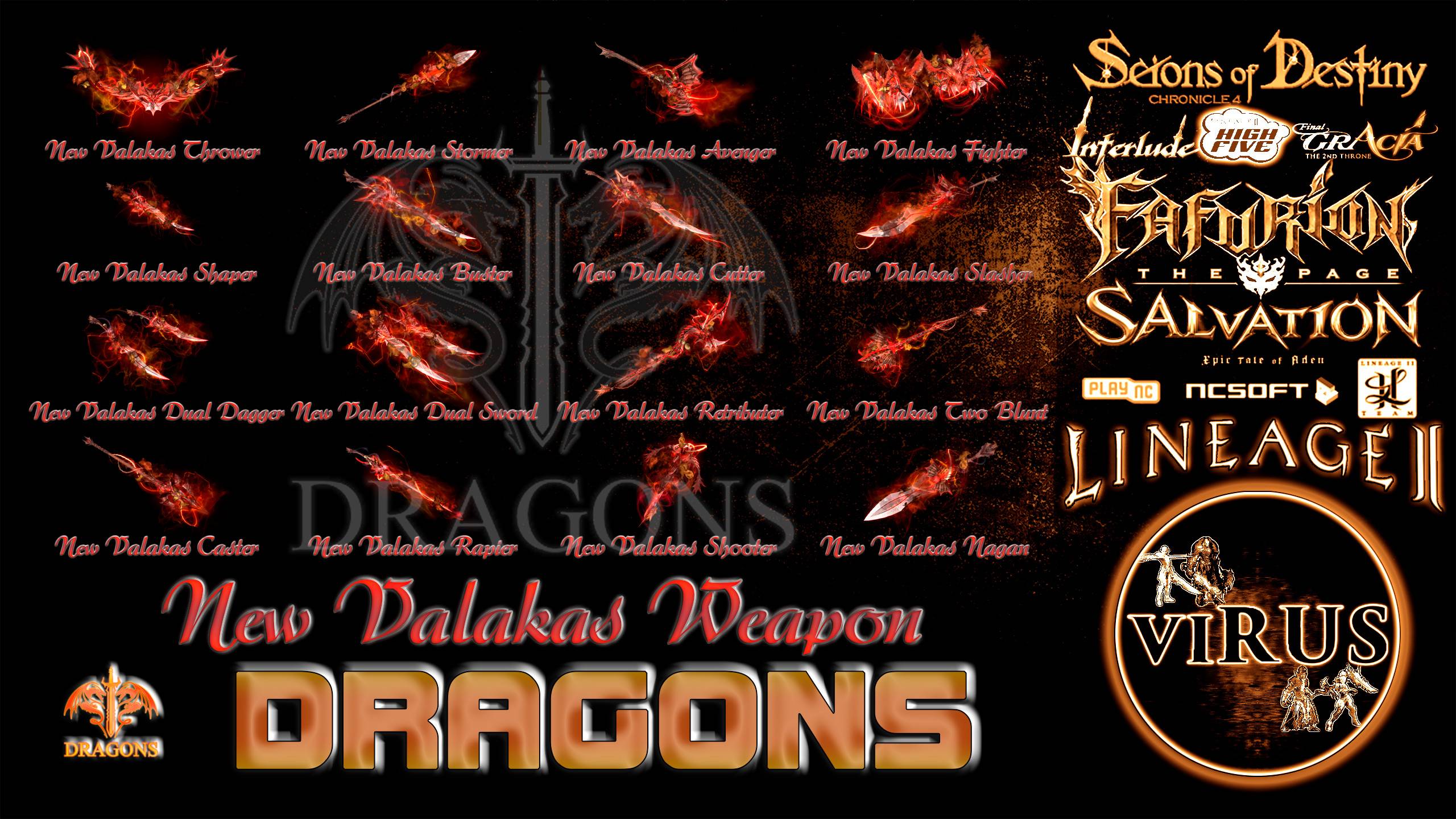 Full Set of New Valakas Weapons for Dragons server. LINEAGE II-PROJECT WOLF ◄√i®uS►
