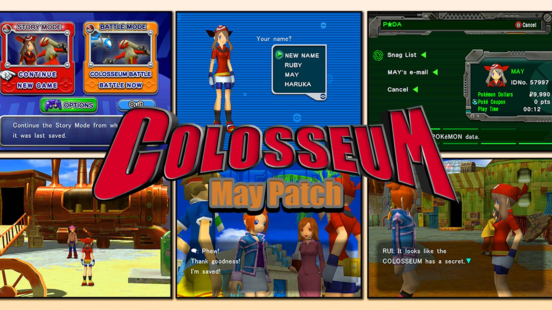 Pokemon Colosseum May Patch - GameCube ROM Hack, вы можете играть за Мэй, ПК из любой точки мира, бл