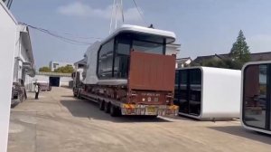 Погрузка модульного дома К7 в прицеп и доставка заказчику.