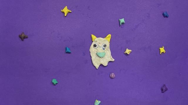 Короткие анимации про кошечку и привидение