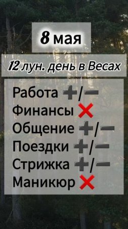 Лунный день 8 мая 2025 года