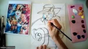 Серенада (кот по картине Леонида Афремова)