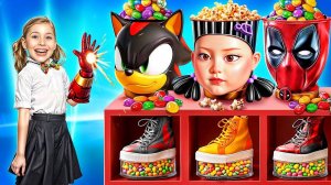 Меня усыновили Супергерои Соник vs Squid Game Кукла vs Железный Человек!