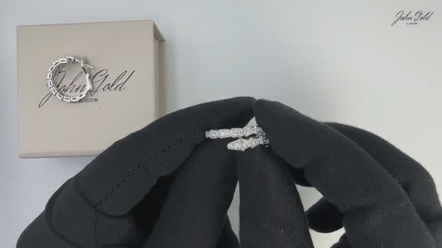 Серьги из белого золота с бриллиантами в стиле  Bulgari Serpenti Viper!