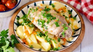 🥘 Тушеные крылышки индейки с картофелем - сытный и недорогой обед