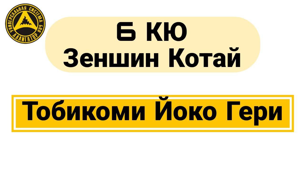 6 Кю Зеншин Котай: Тобикоми Йоко Гери
