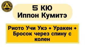 5 Кю Иппон Кумитэ: Риото Учи Укэ + Уракен + Бросок через спину с колен